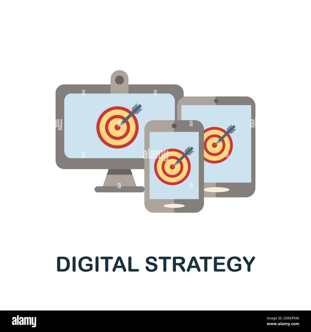 Digital Strategy flat icon. Simple element from project management ...