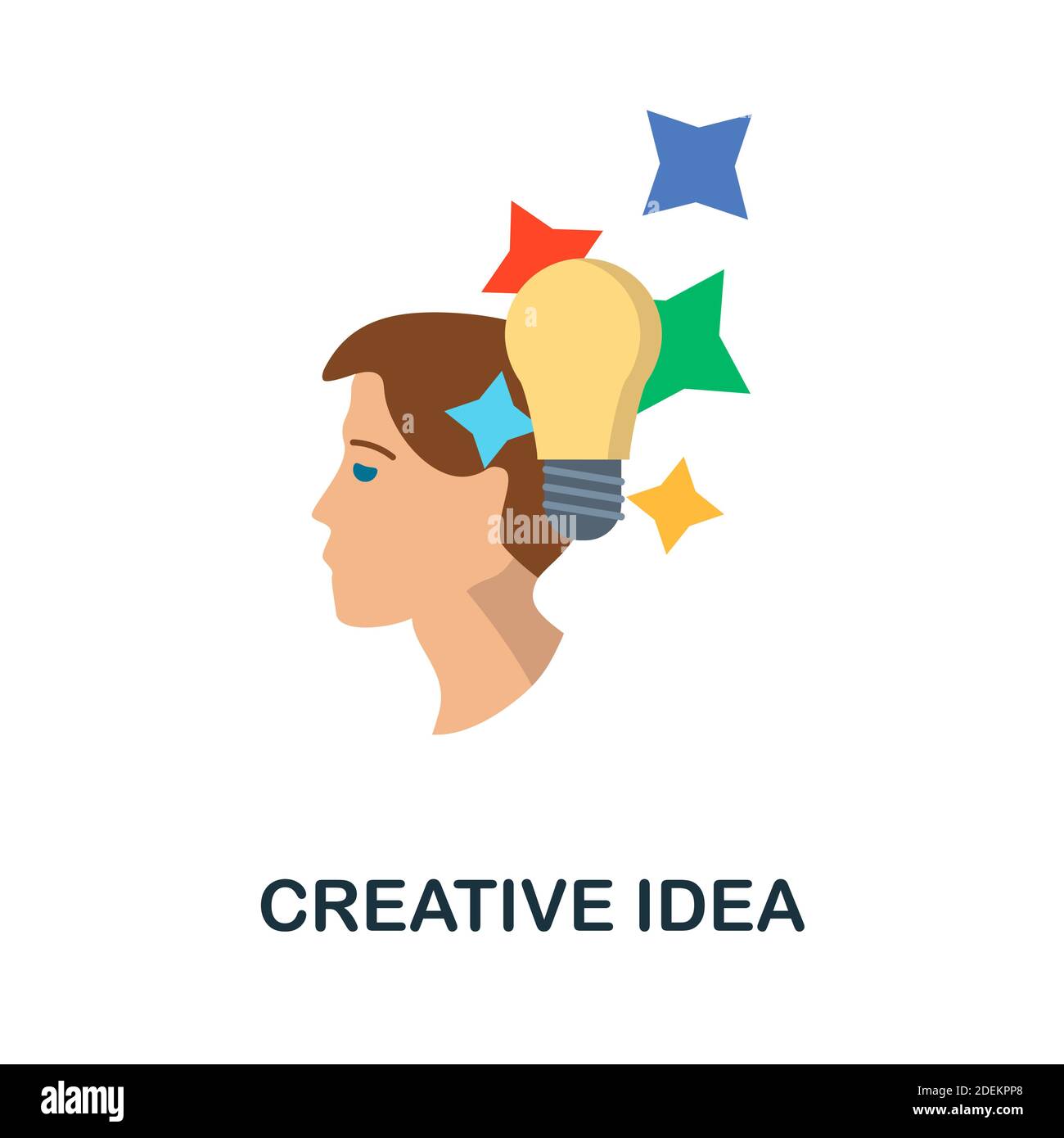 Creative Idea flat icon from reputation management collection. Simple ...