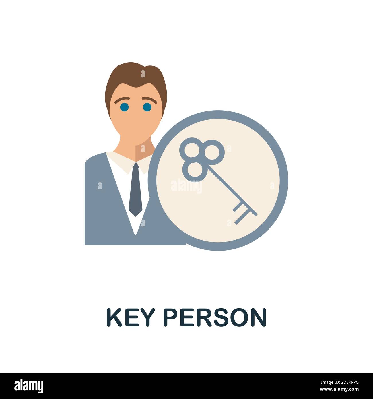 Key Person flat icon from reputation management collection. Simple line ...