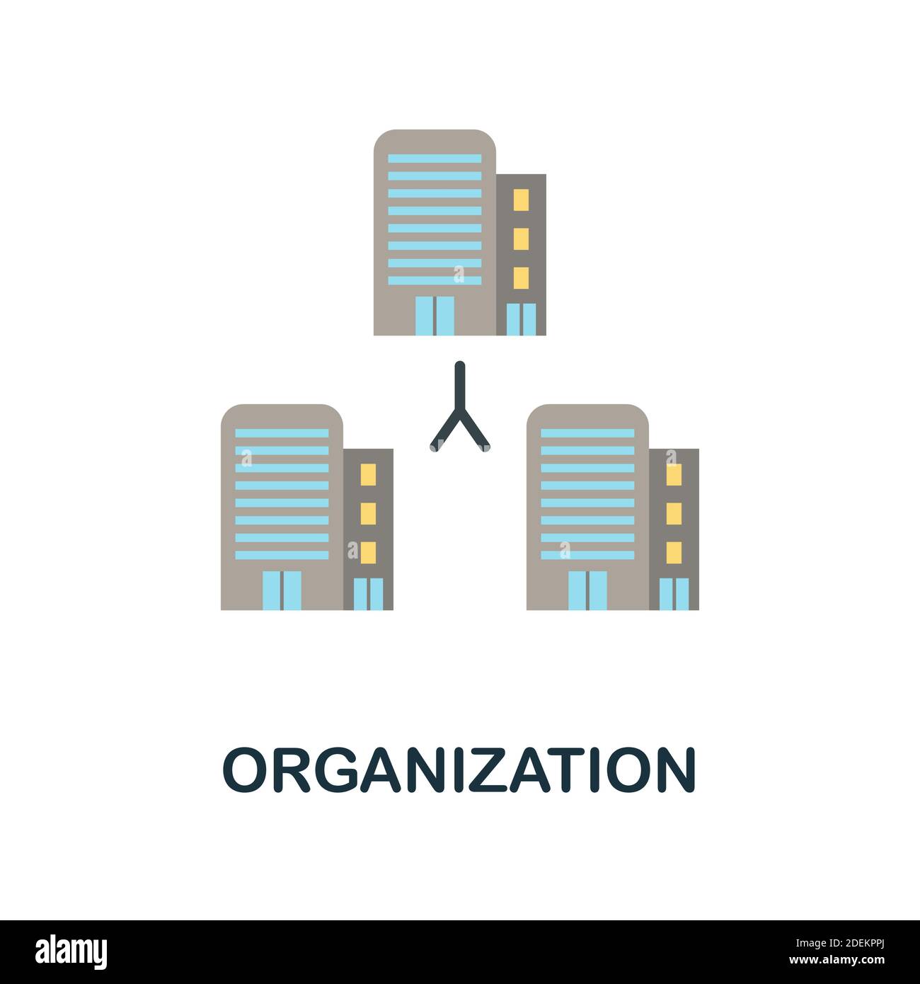 Organization flat icon from reputation management collection. Simple ...