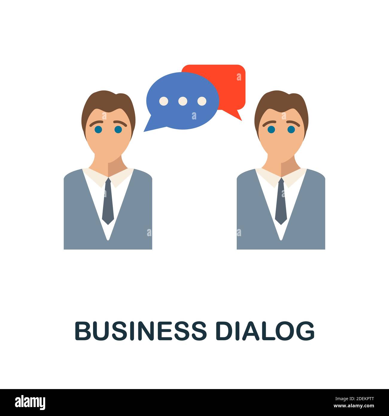 Business Dialog flat icon from reputation management collection. Simple ...