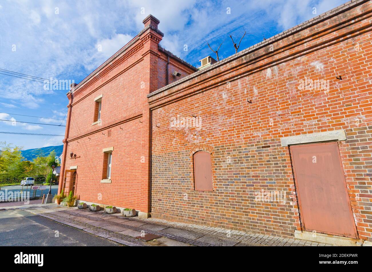 Old red brick building in Ozu town, Ehime, Shikoku, Japan Stock Photo ...