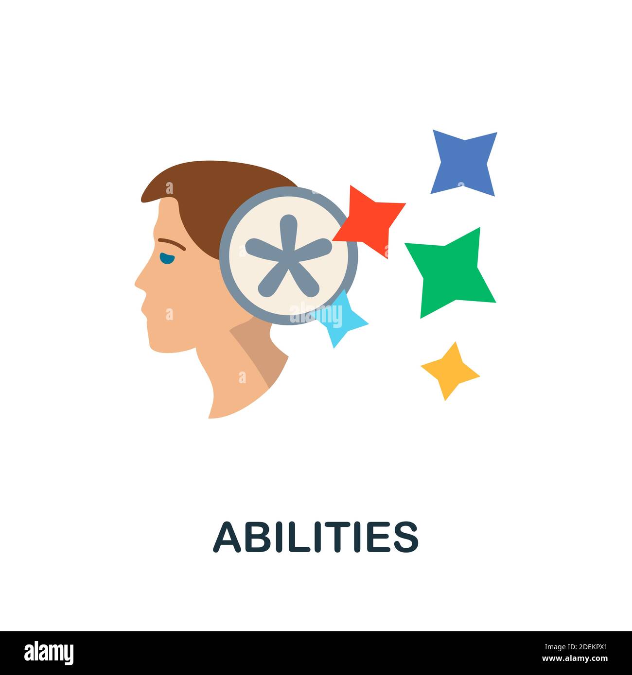 Abilities flat icon from reputation management collection. Simple line ...