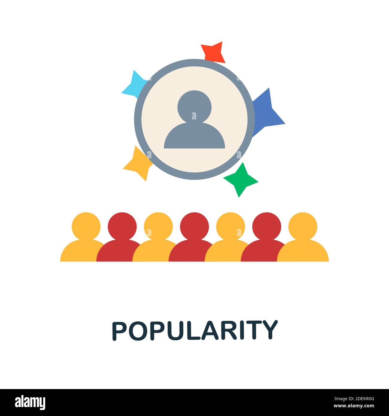 Popularity flat icon from reputation management collection. Simple line ...