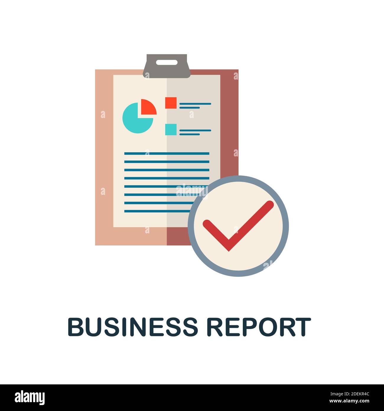 Business Report flat icon from reputation management collection. Simple ...