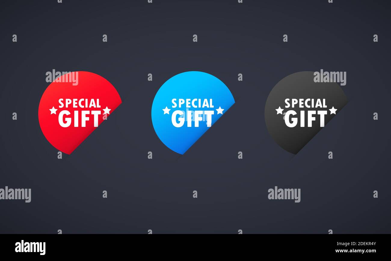 Special gift sticker set. For graphic and web design. Vector on ...