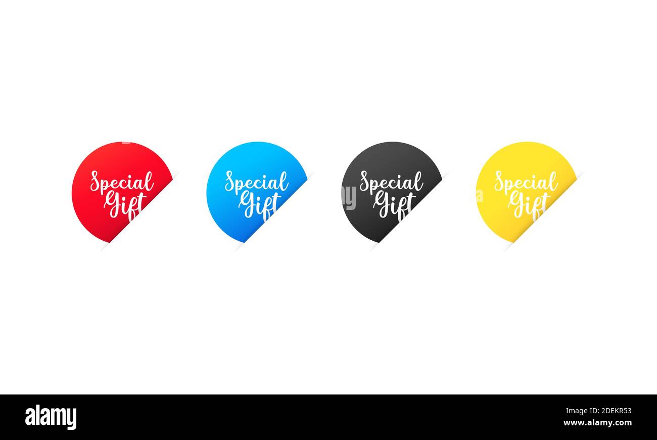 Special gift sticker set. For graphic and web design. Vector on ...