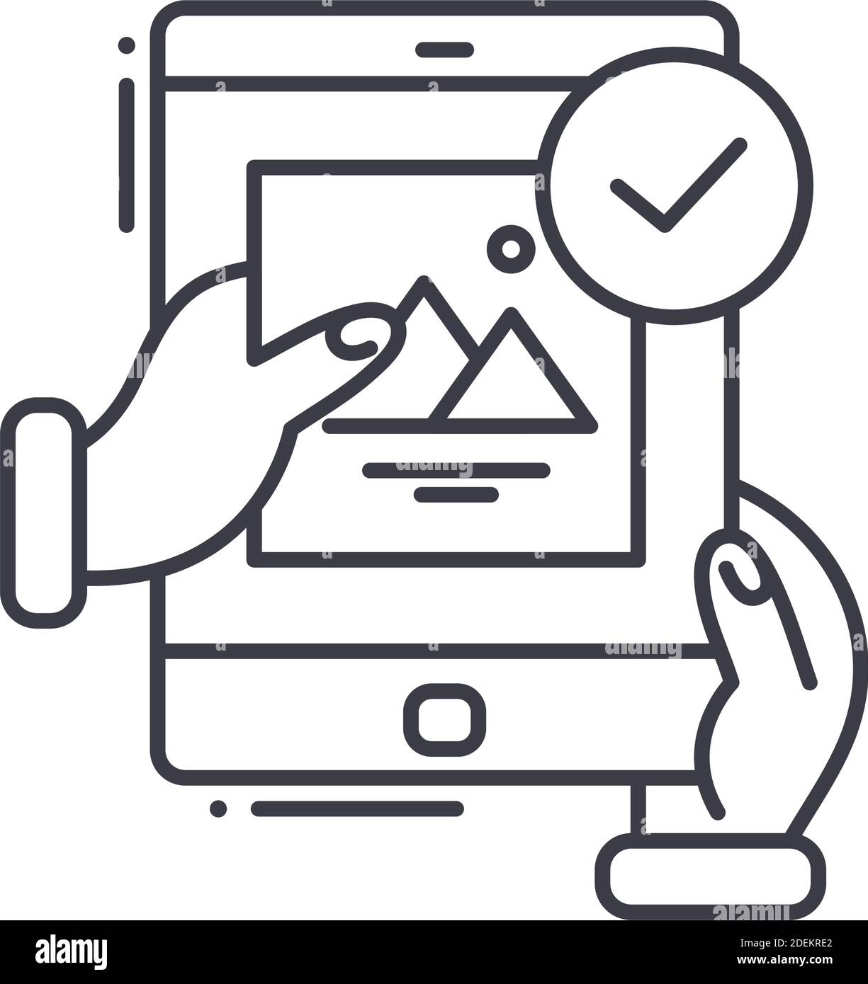 Mobile friendly icon, linear isolated illustration, thin line vector ...