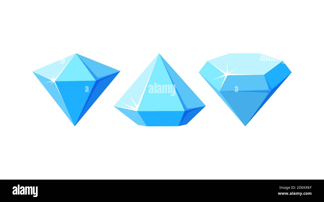 Brilliant crystals icons isolated in white background. Diamond ice ...