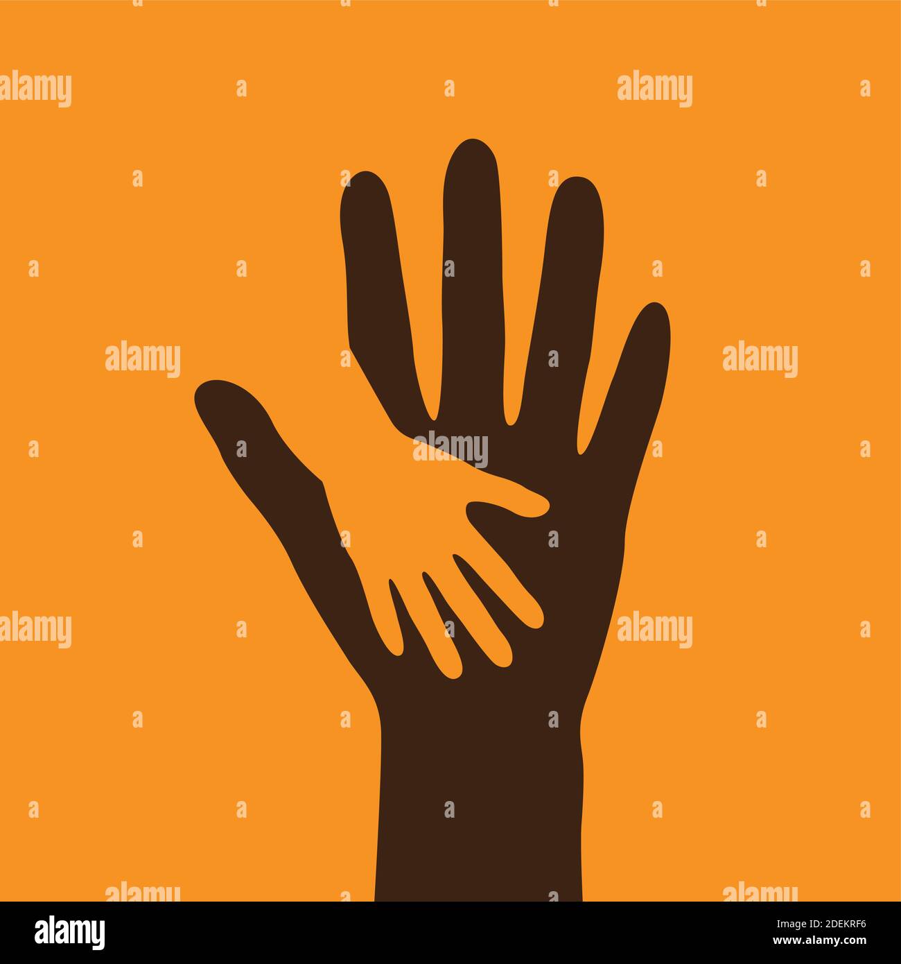 big and small human hand isolated vector illustration EPS10 Stock ...