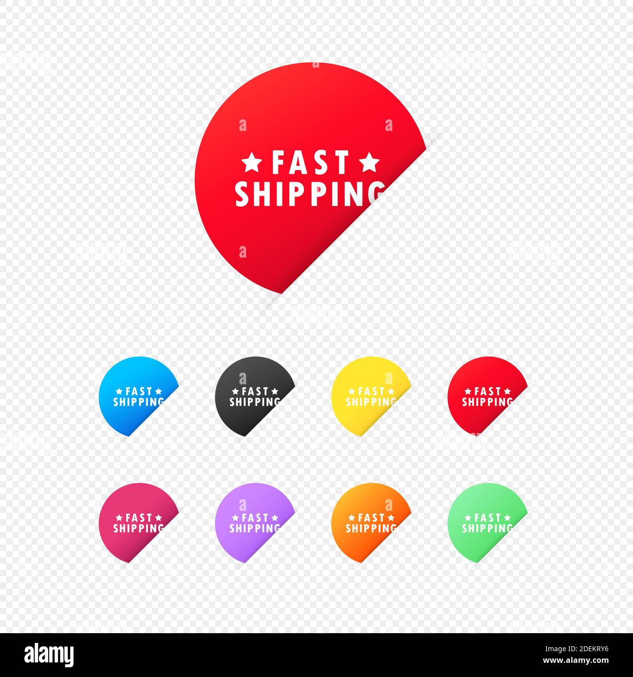 Fast shipping label. Vector on isolated transparent background. EPS 10 ...