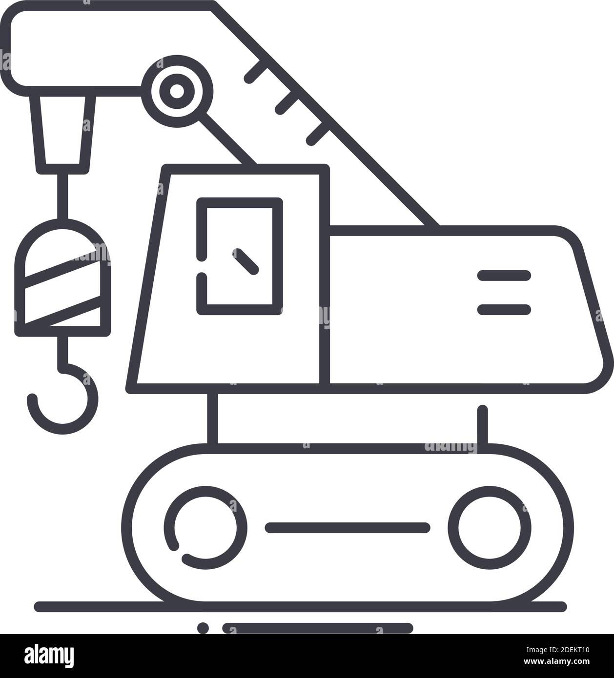 Mobile crane icon, linear isolated illustration, thin line vector, web ...