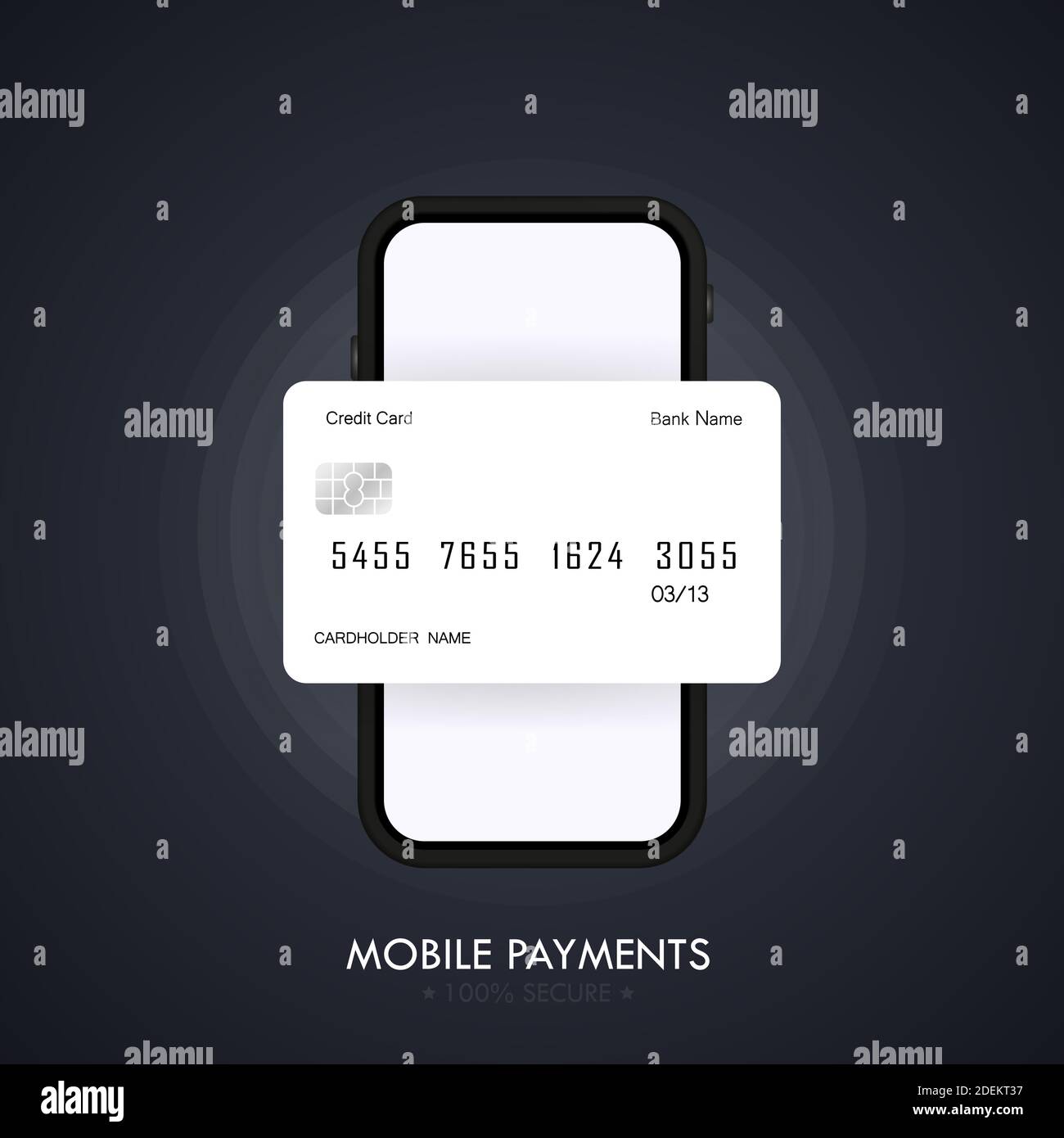 Mobile payment illustration. Smartphone with processing of mobile ...