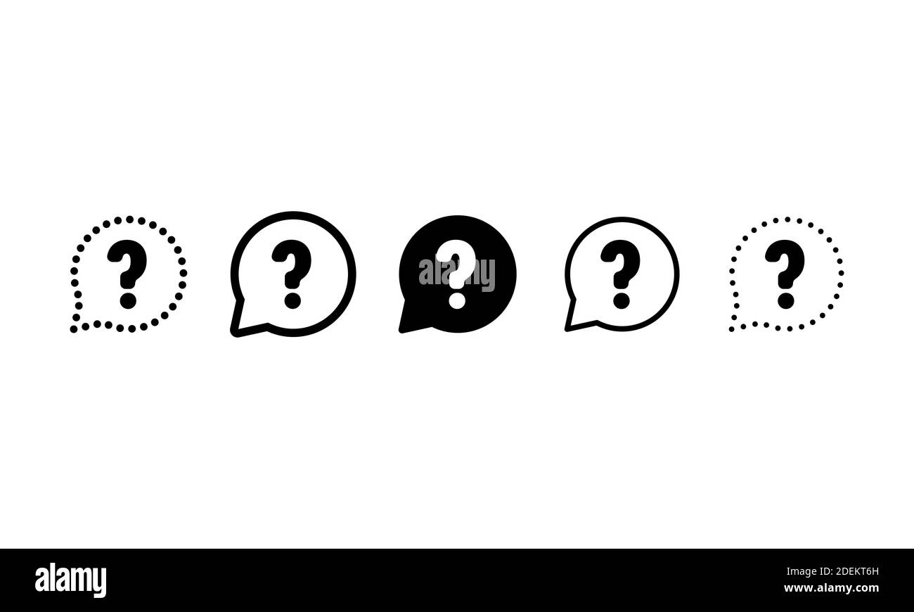 Question mark icon set. Vector on isolated white background. EPS 10 ...