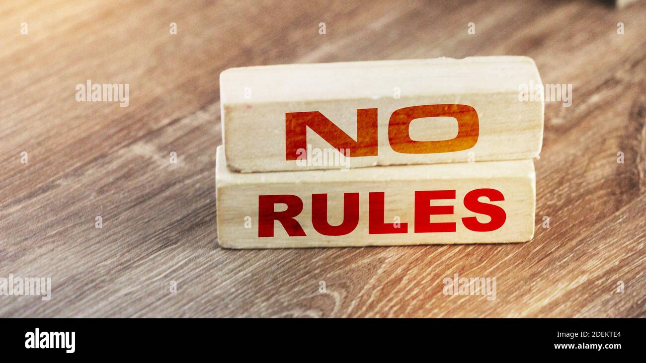 No rules words made with building blocks. Social behawor concept Stock ...