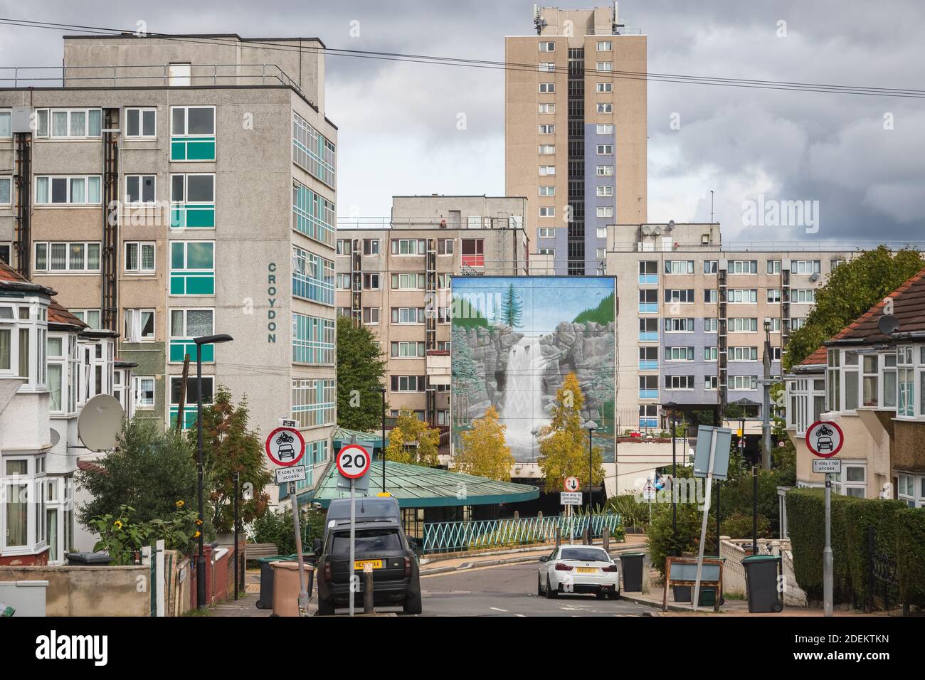 London, UK - 1 October, 2020 - Broadwater Farm estate, a high-density ...