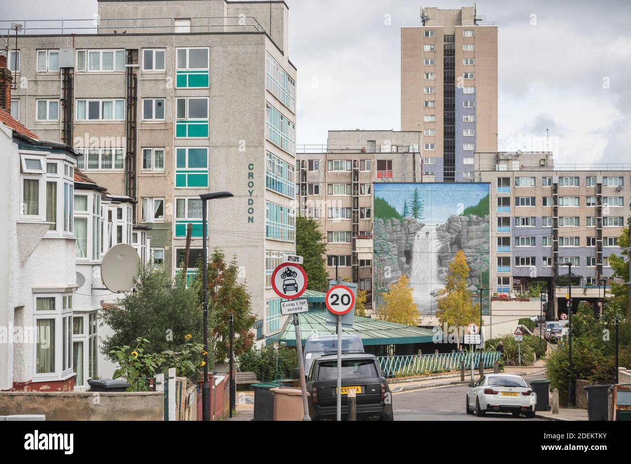 London, UK - 1 October, 2020 - Broadwater Farm estate, a high-density ...
