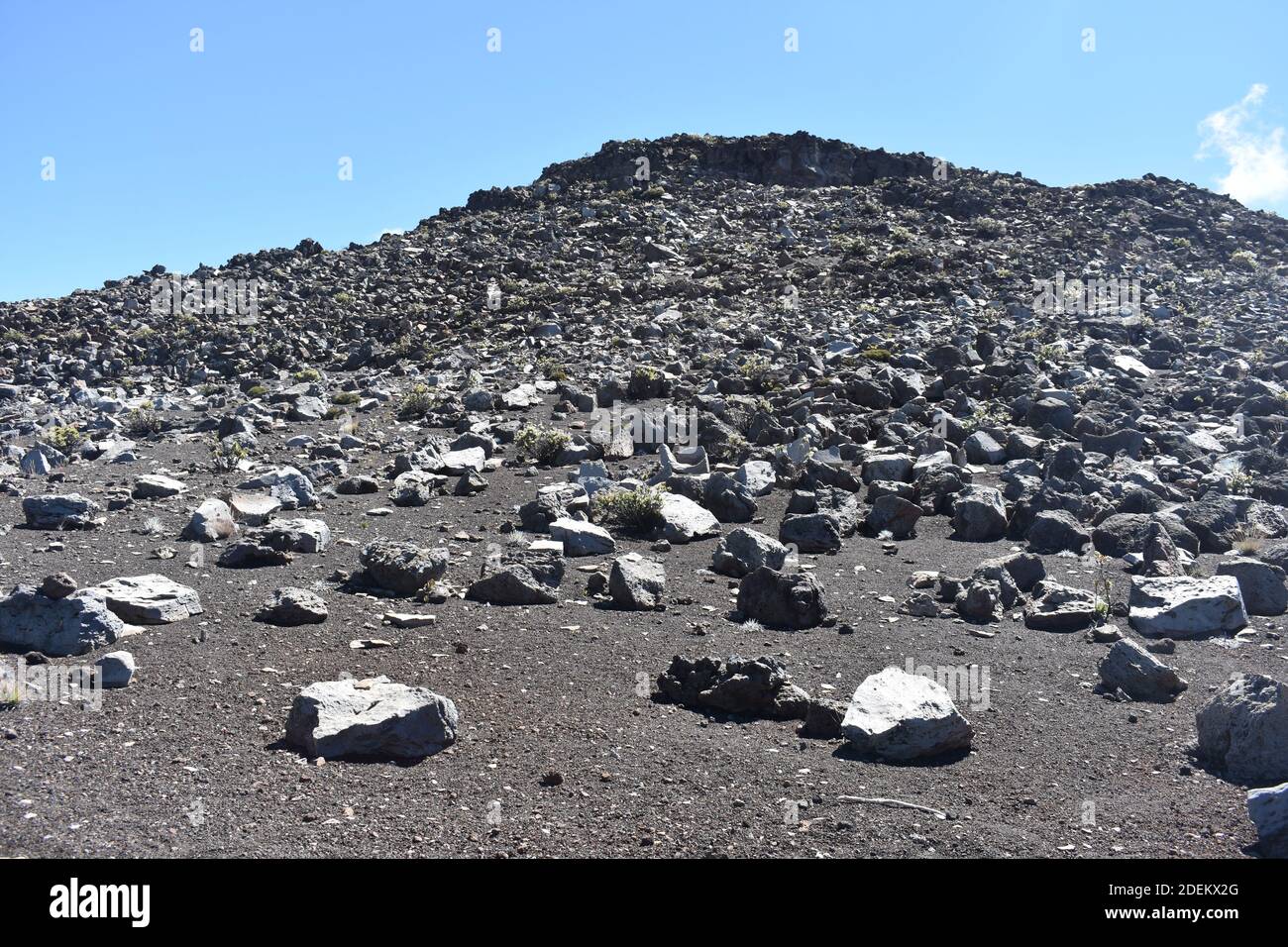 the volcanic rock fragments from a mountainside on the island of Maui ...