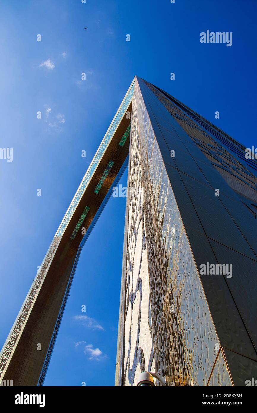 Popular sightseeing and attraction building known as Dubai Frame. UAE ...