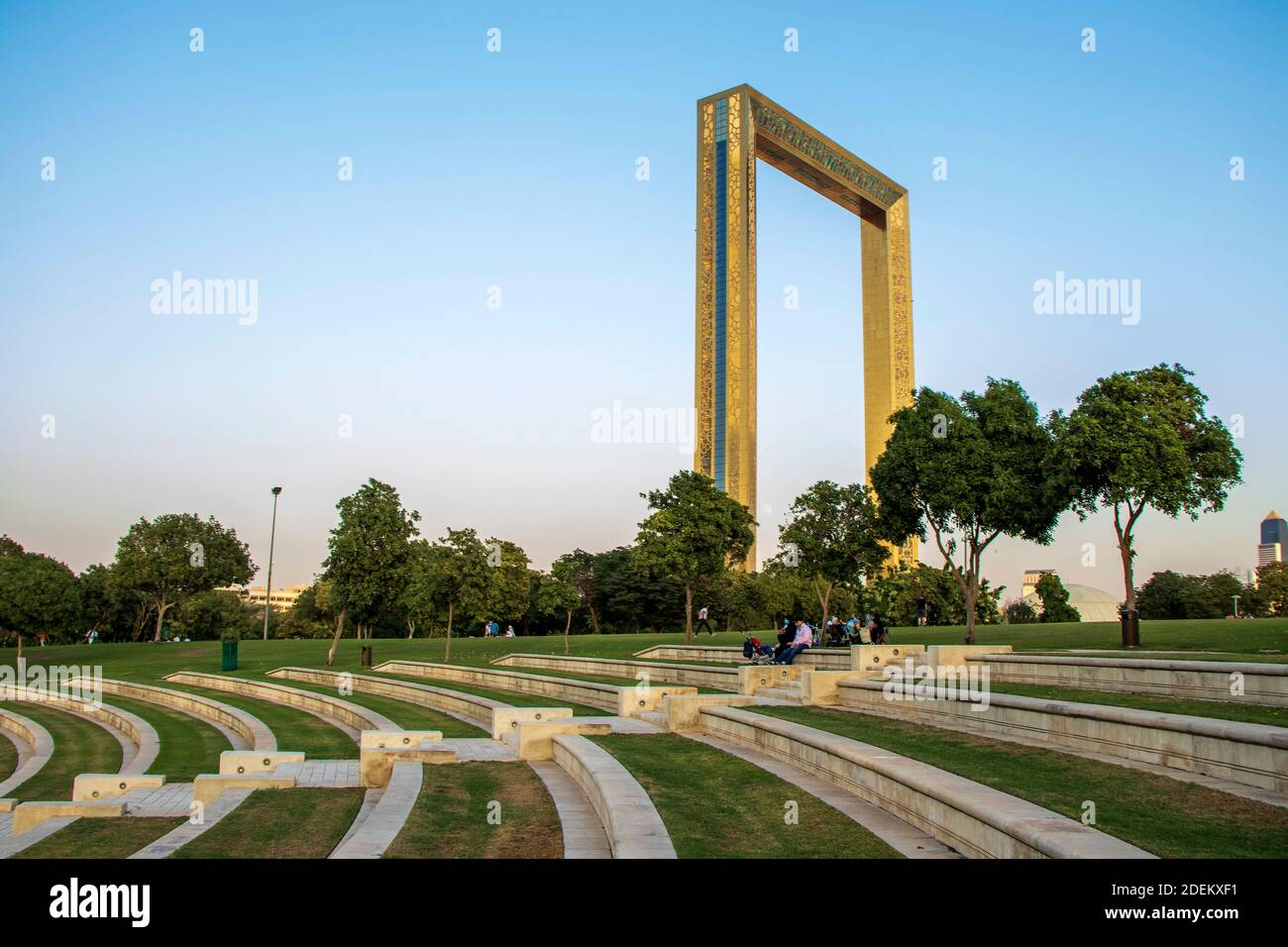Popular sightseeing and attraction building known as Dubai Frame. UAE ...