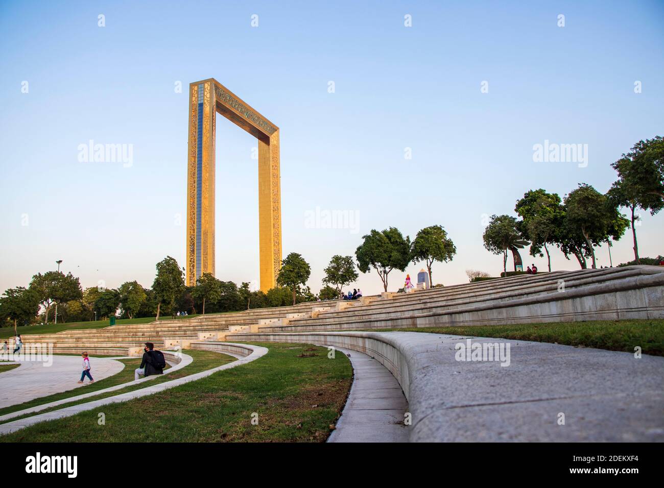 Popular sightseeing and attraction building known as Dubai Frame. UAE ...