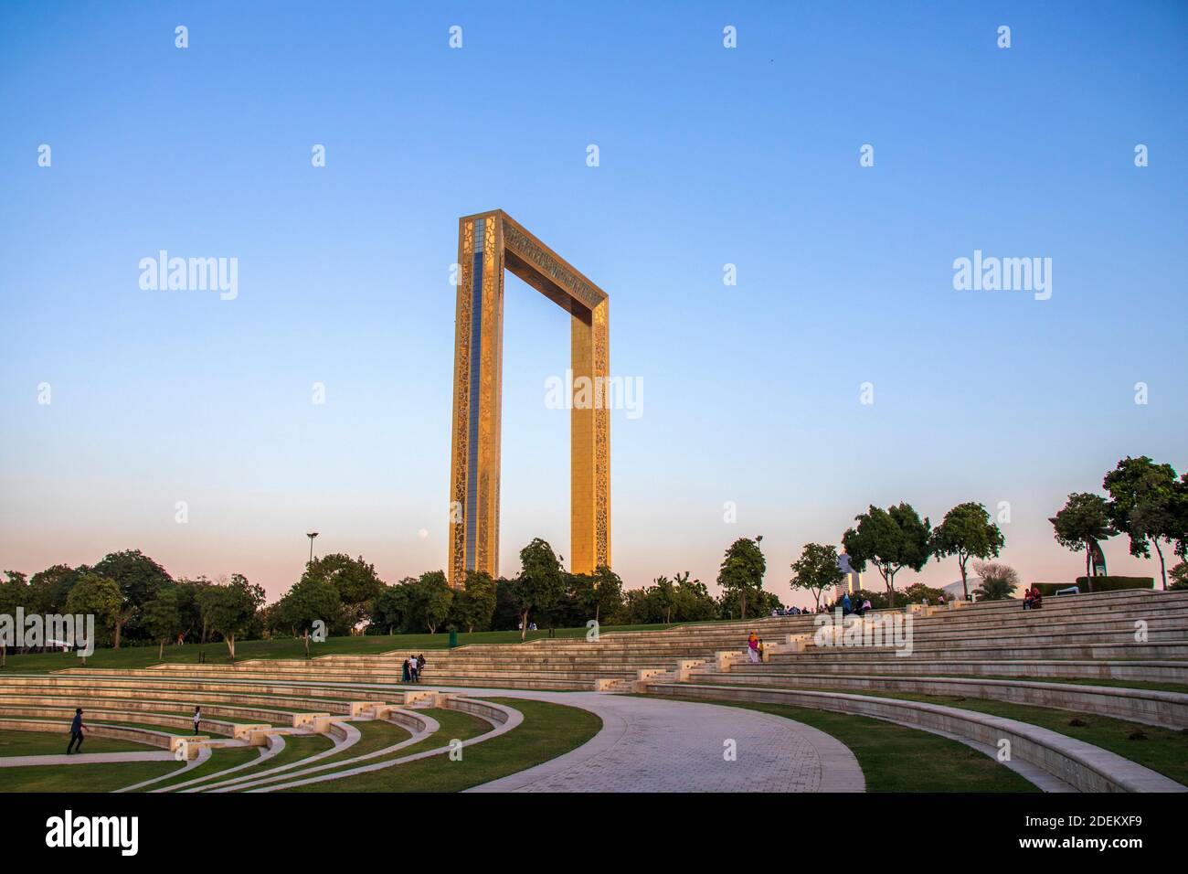 Popular sightseeing and attraction building known as Dubai Frame. UAE ...