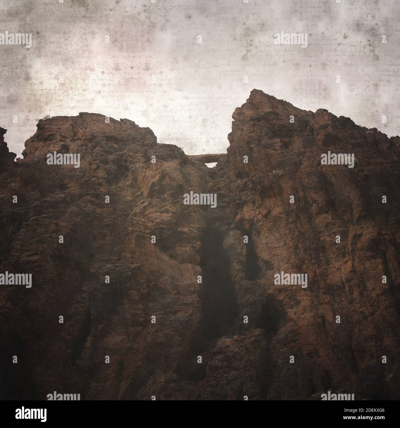 stylish textured old paper background with landscape of Gran Canaria ...