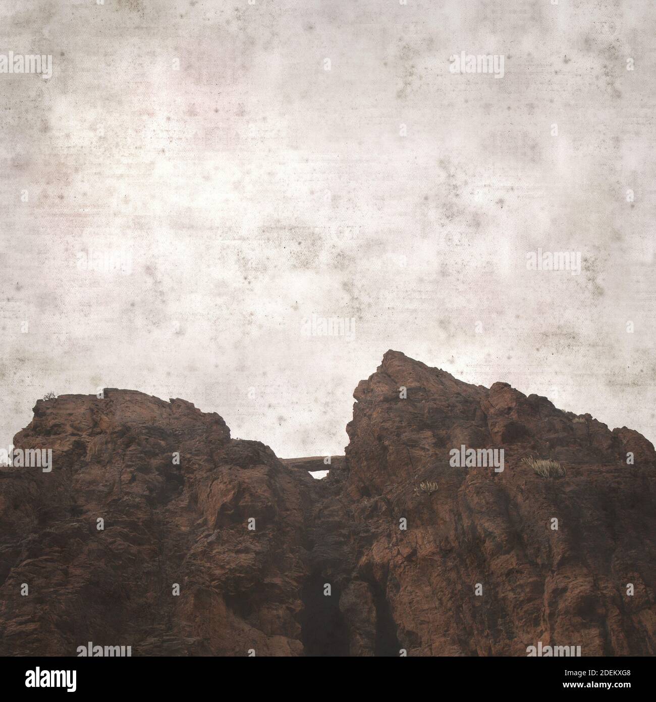 stylish textured old paper background with landscape of Gran Canaria ...