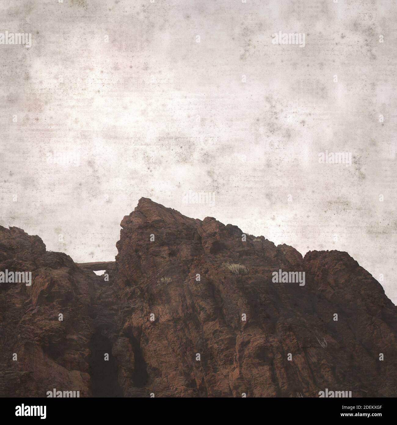 stylish textured old paper background with landscape of Gran Canaria ...