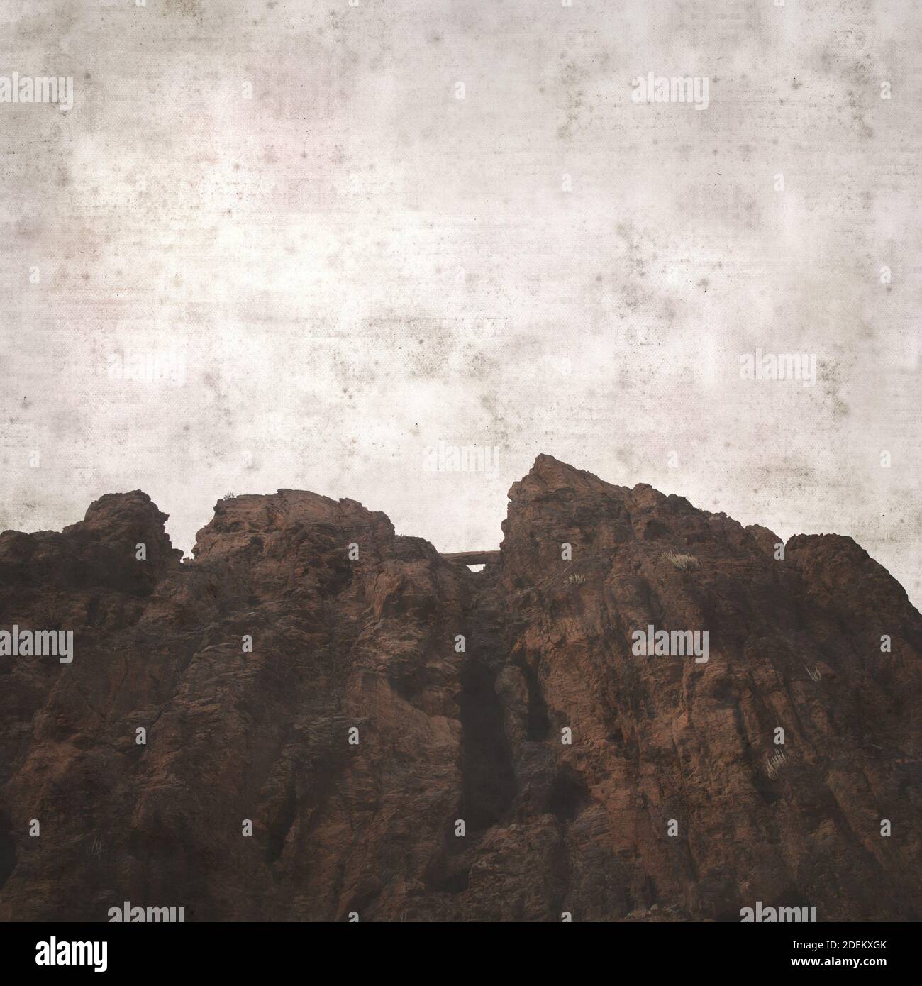 stylish textured old paper background with landscape of Gran Canaria ...