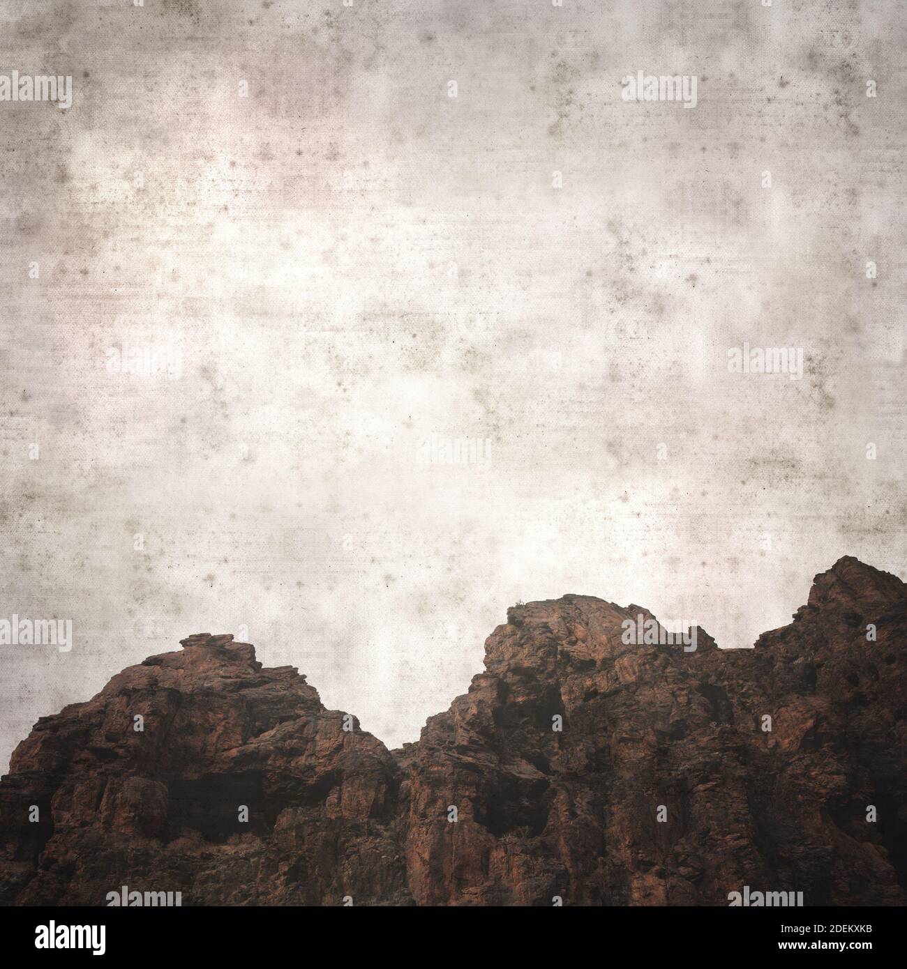 stylish textured old paper background with landscape of Gran Canaria ...