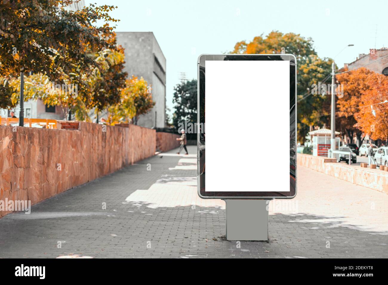 Vertical Blank Billboard In City