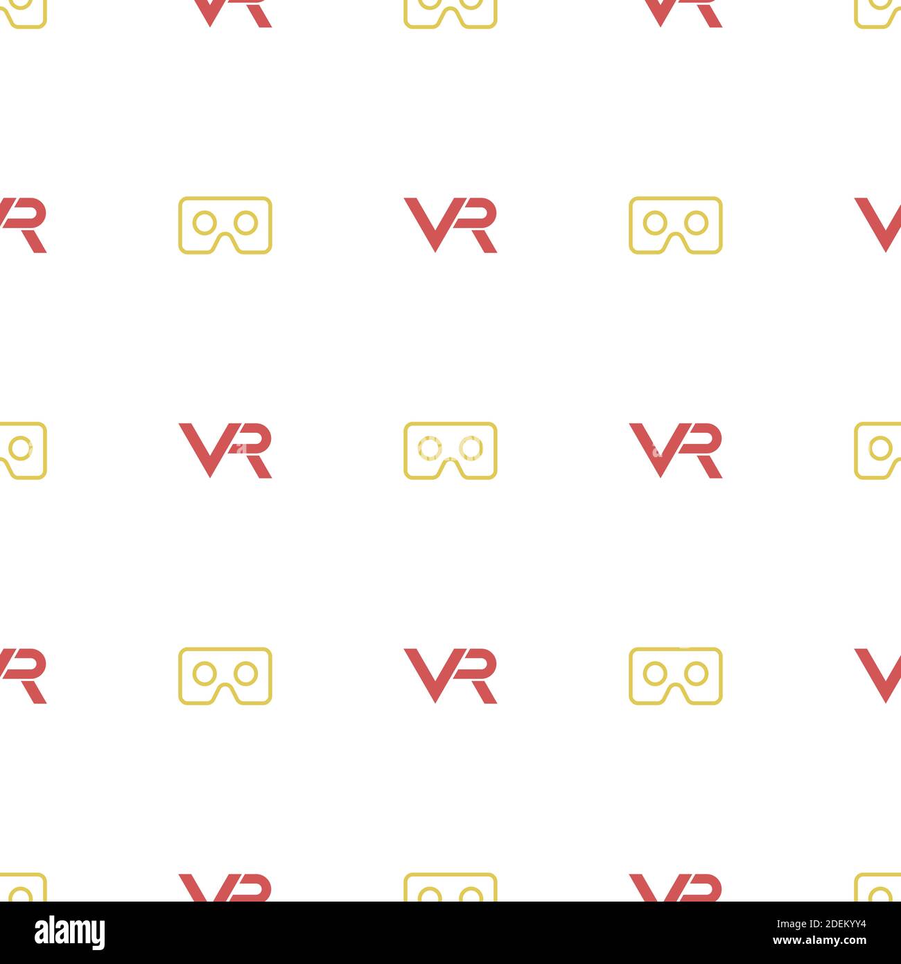 Seamless Pattern With VR Logos Stock Photo - Alamy
