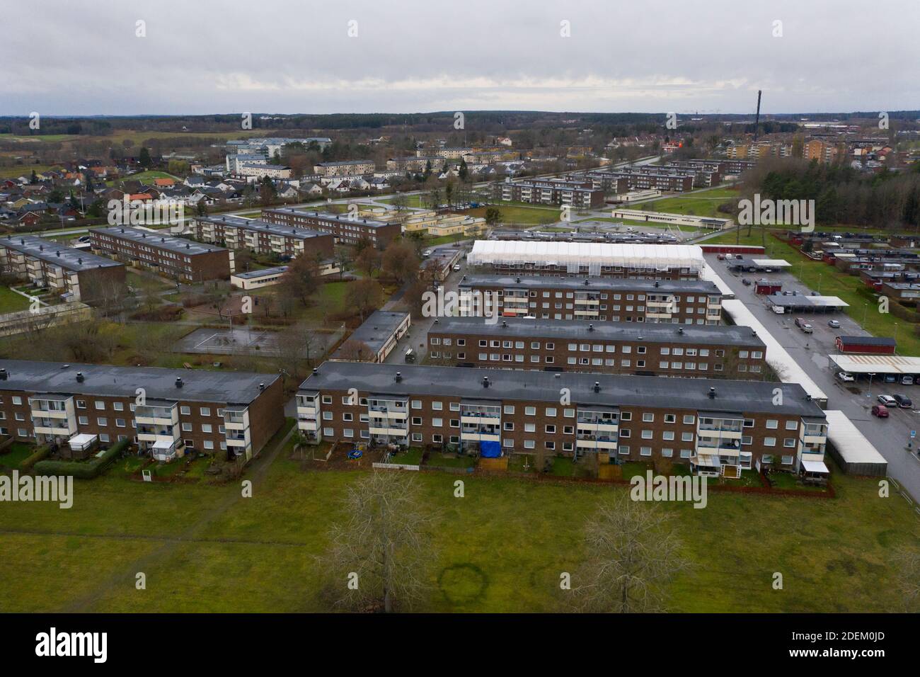 View of residential area in Bro Stock Photo - Alamy