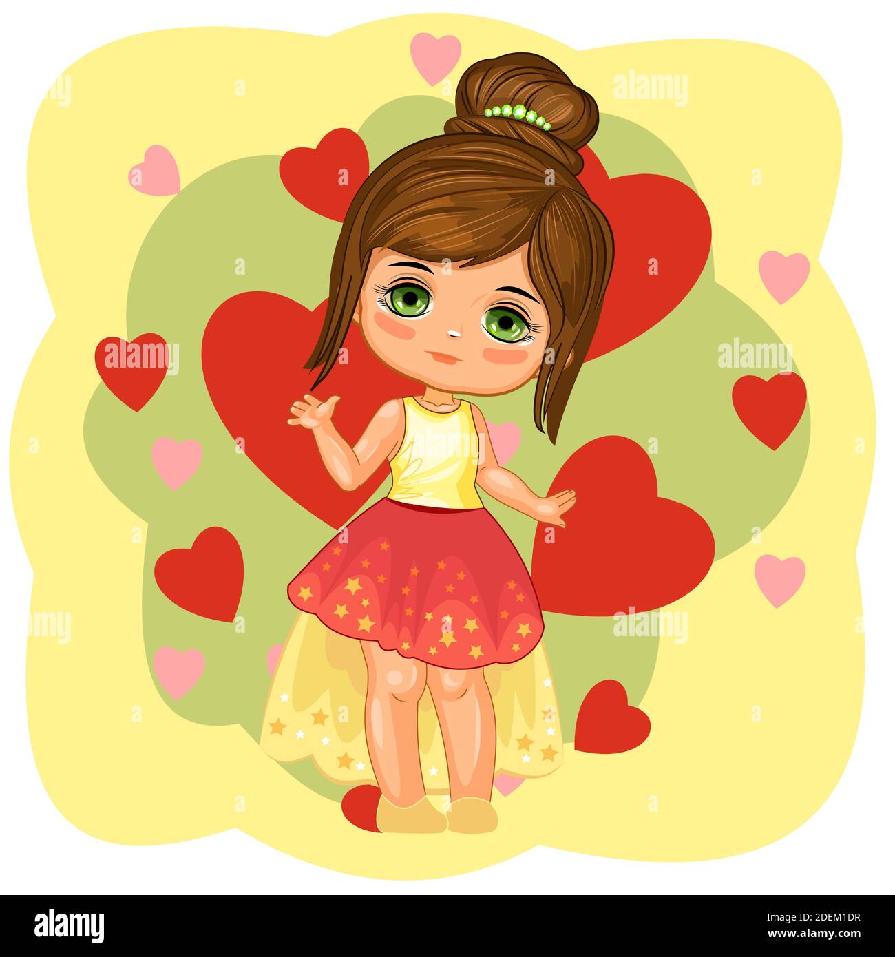 A cute little girl dressed as a princess. Cheerful funny child in a ...