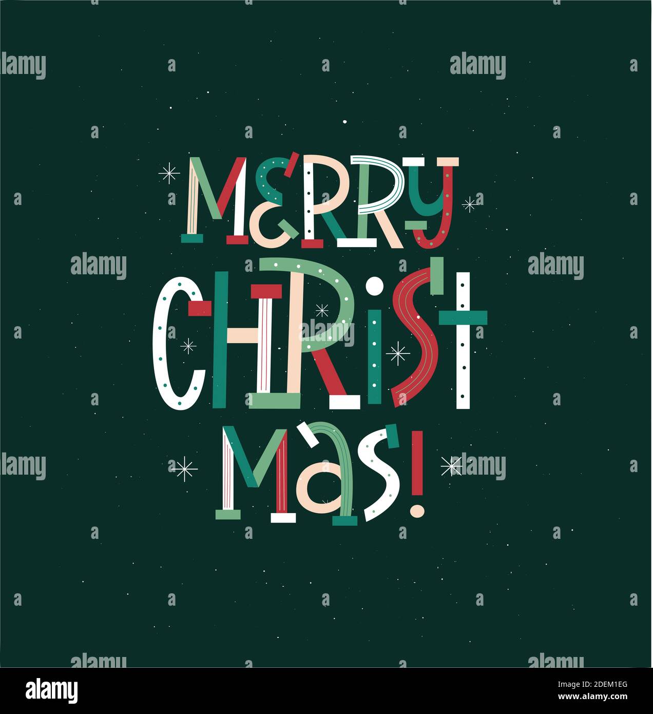 Merry Christmas vector modern typography poster Stock Vector Image ...