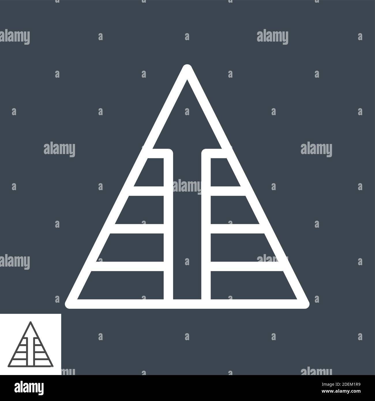 Pyramid with Arrow Thin Line Vector Icon Stock Vector Image & Art - Alamy