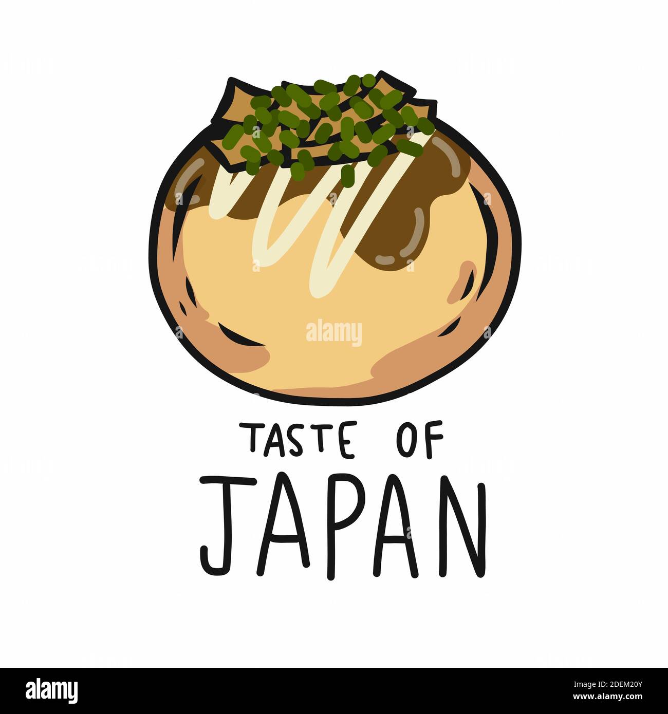 Takoyaki (Octopus Balls) taste of Japan cartoon vector illustration ...