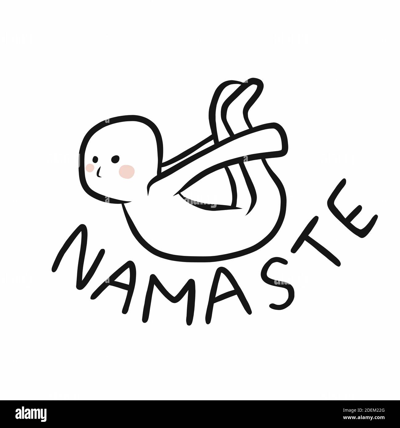 Namaste bow pose yoga cartoon logo vector illustration Stock Vector ...
