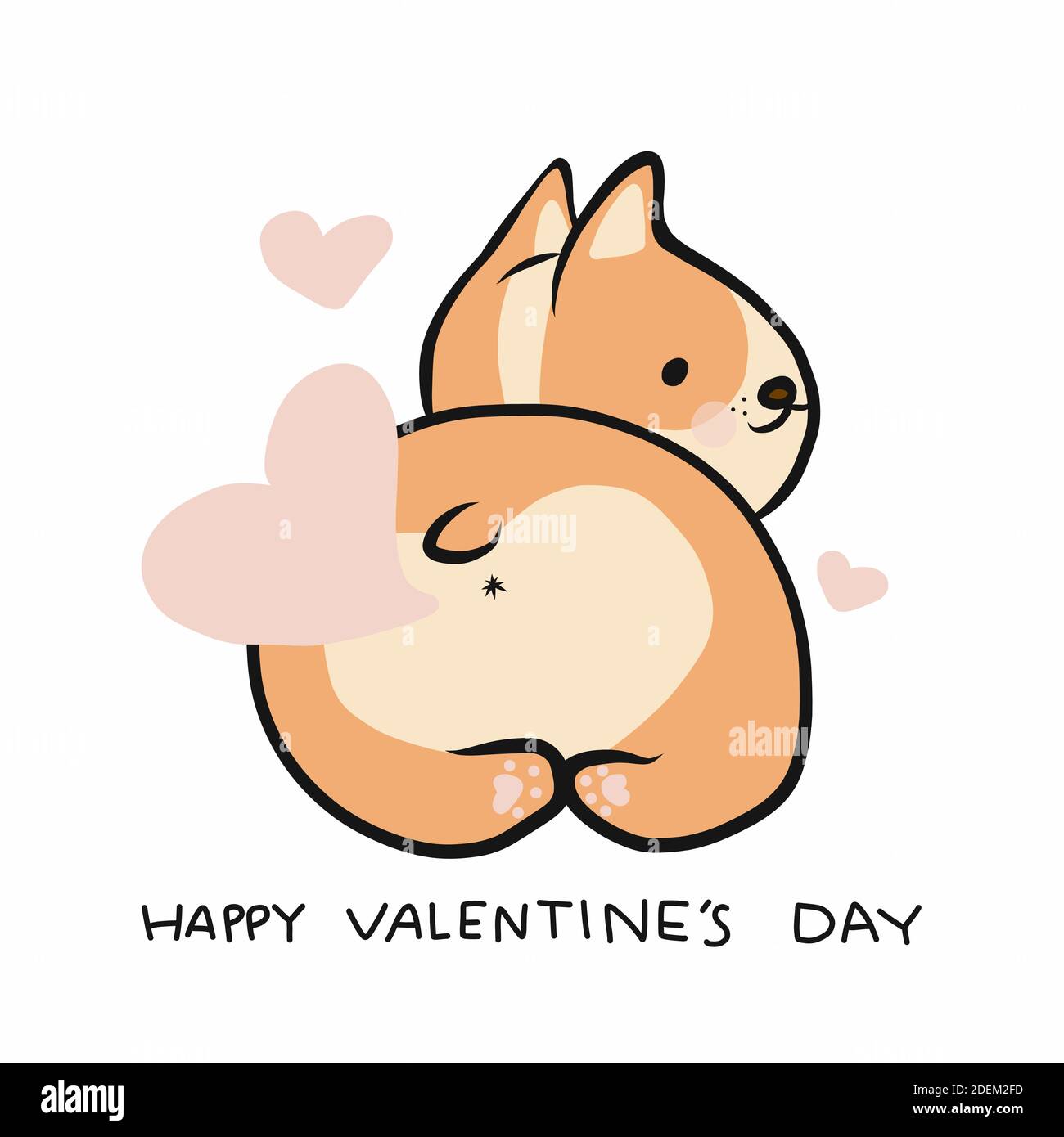 Corgi dog make heart fart cartoon vector illustration doodle style ...