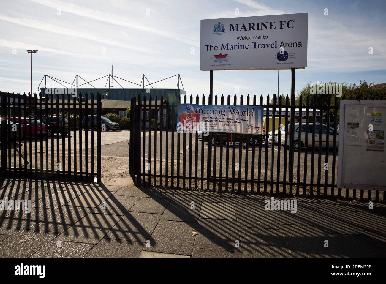 An exterior view of Marine Football Club, pictured before they played ...