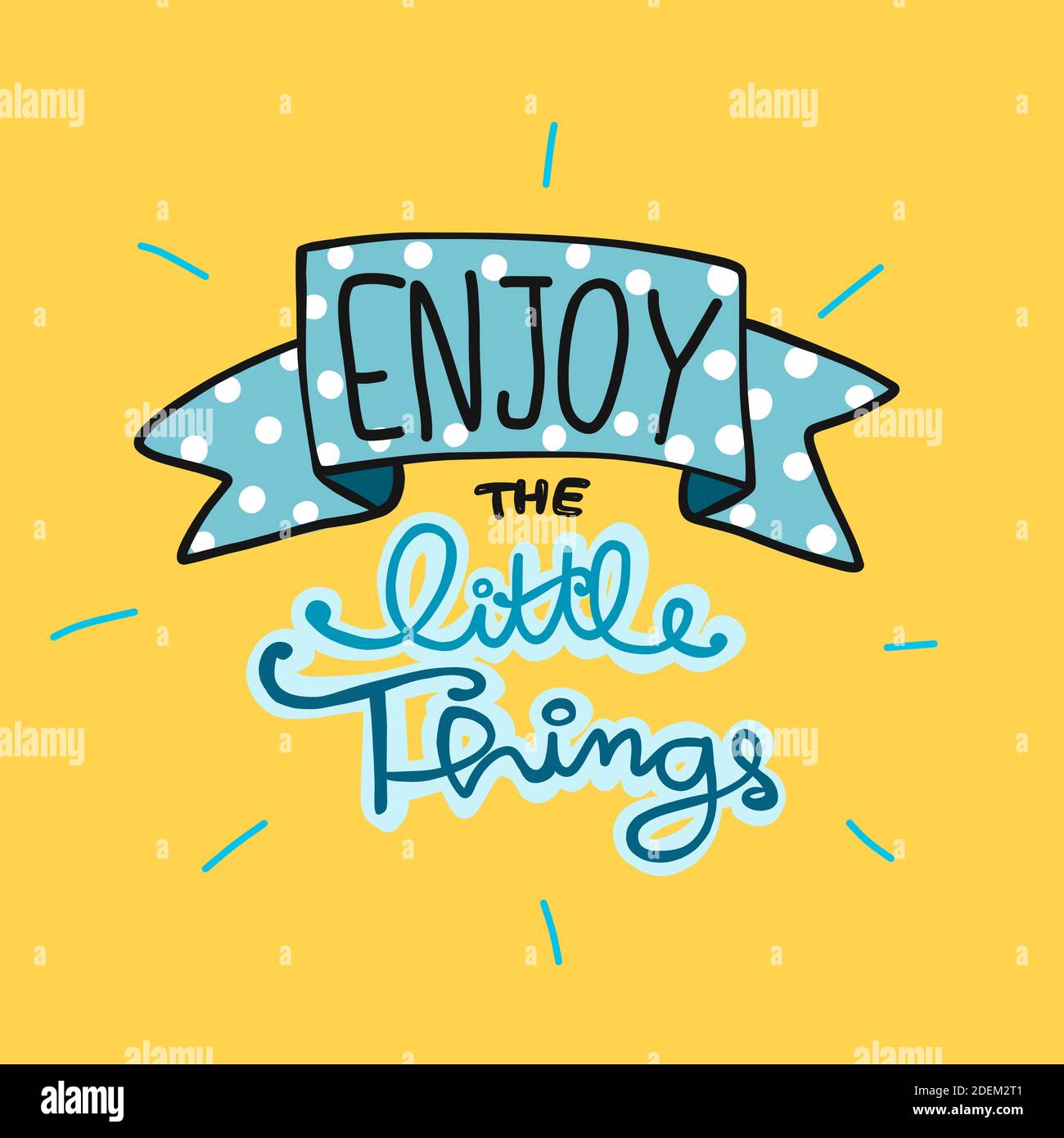 Enjoy the little things word lettering vector illustration Stock Vector ...