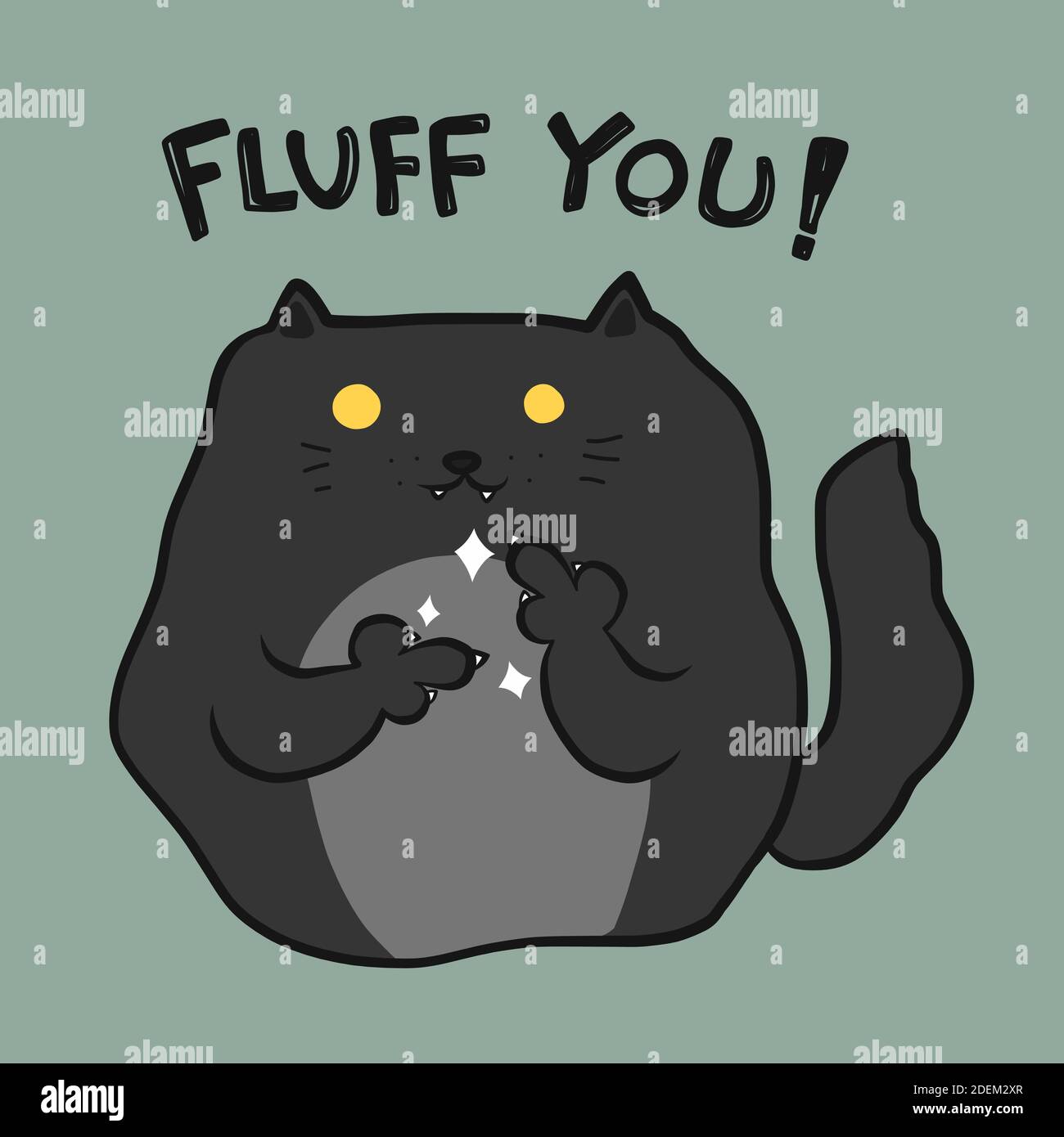 Fluff you cat cartoon vector illustration Stock Vector Image & Art - Alamy