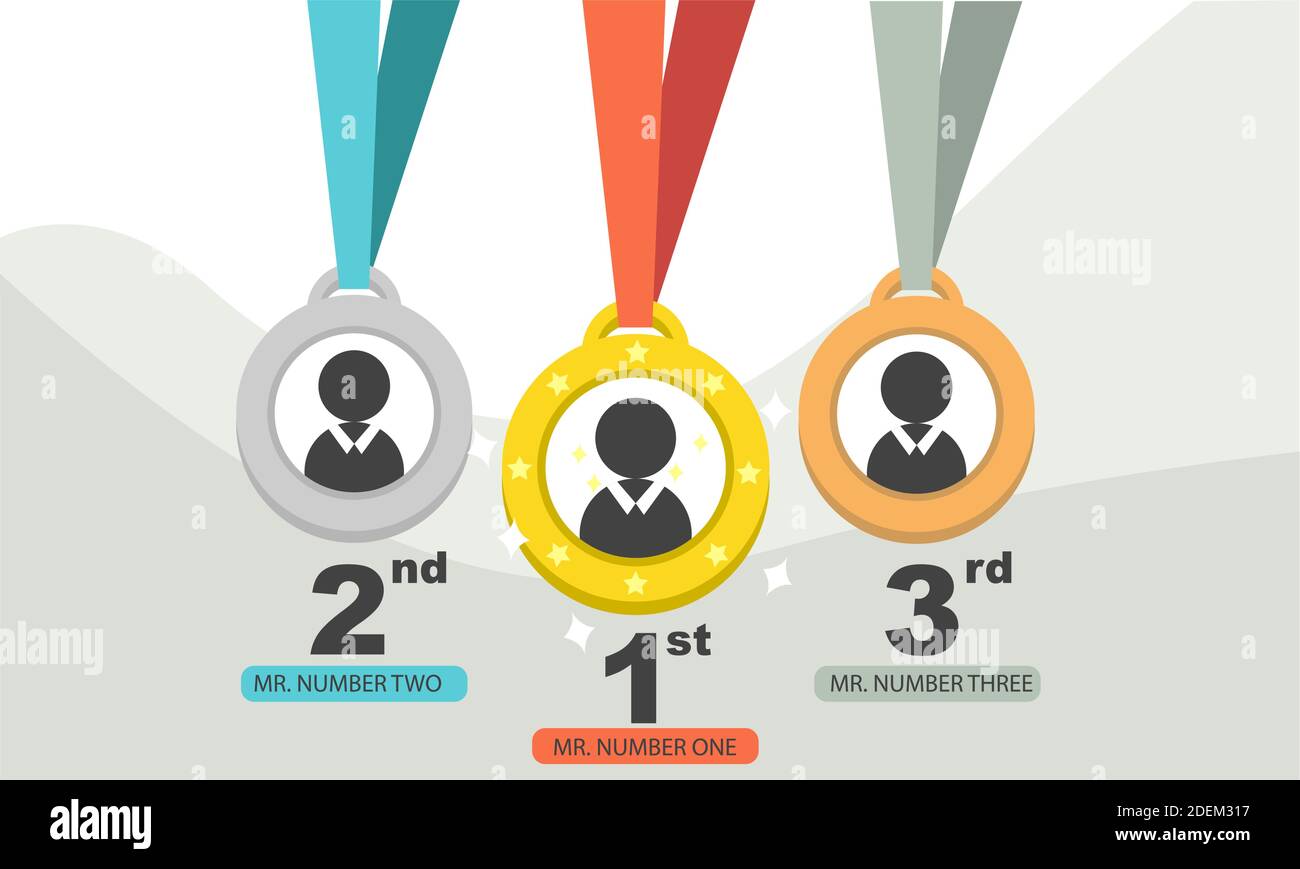 Gold medal reward 1st 2nd 3rd vector illustration Stock Vector Image ...