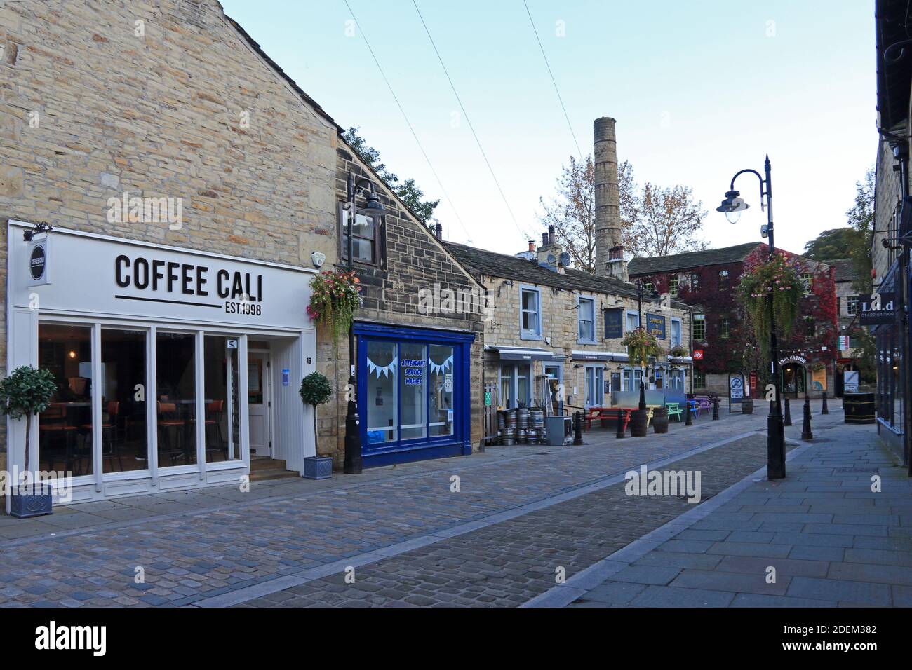 Bridge Gate, Hebden Bridge, early Sunday morning Stock Photo - Alamy