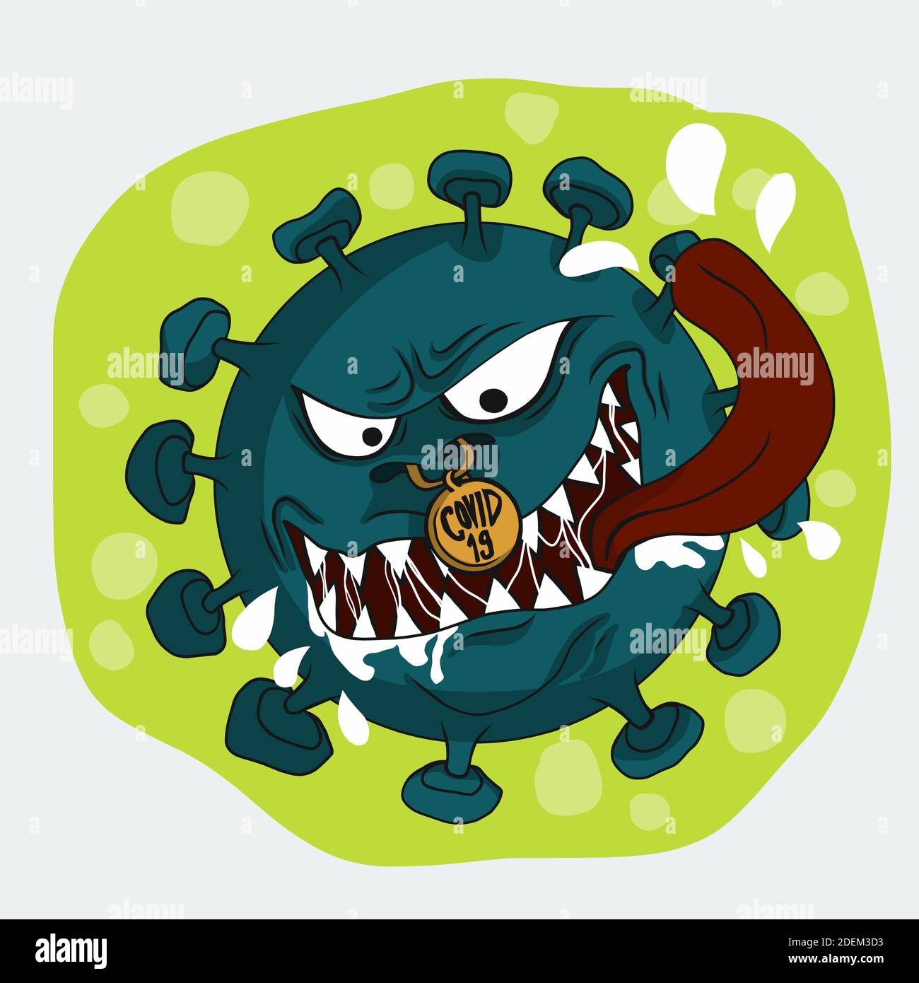 Coronavirus (Covid-19) scary monster vector illustration Stock Vector ...