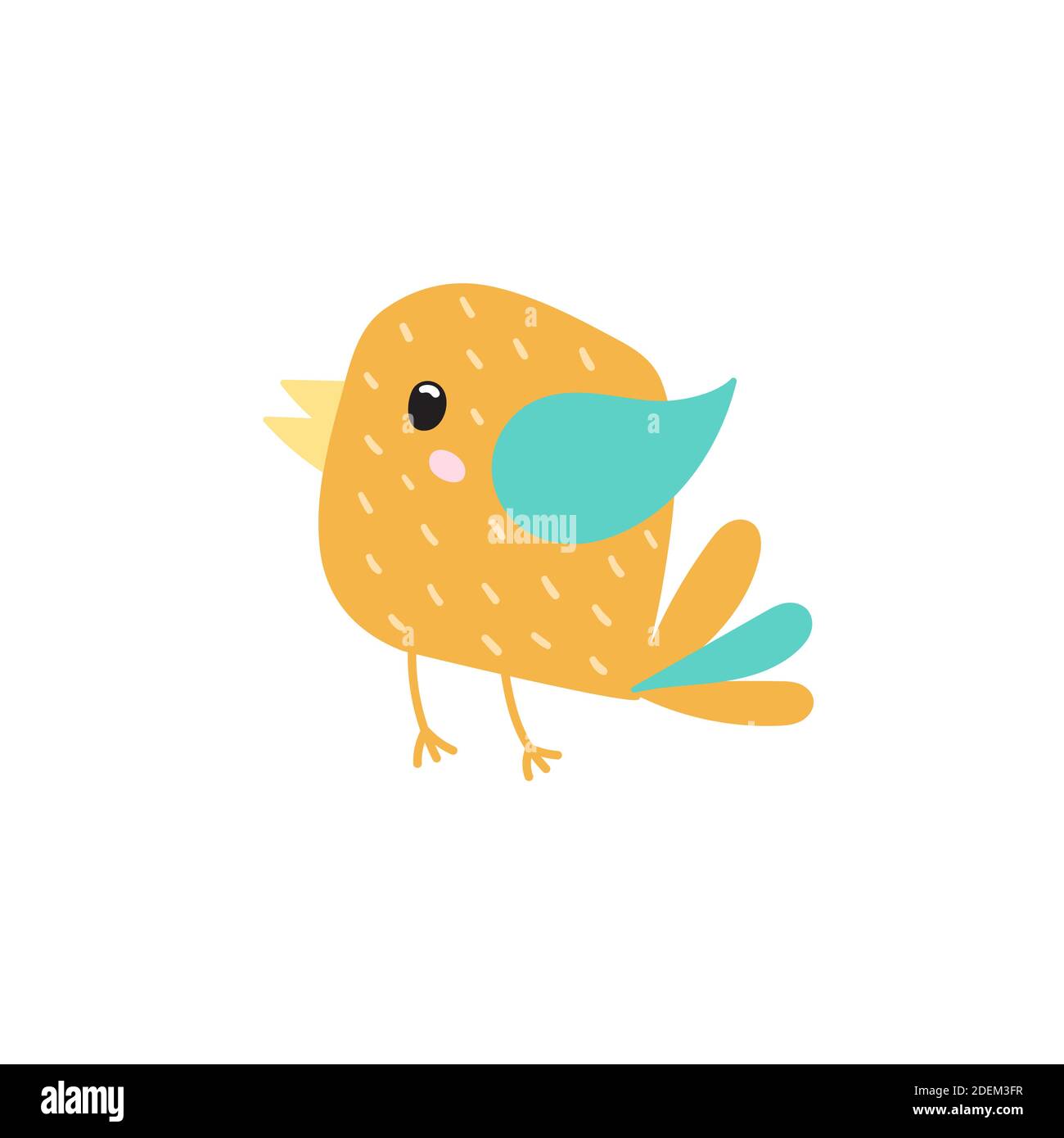 Funny flying bird character in cartoon style Isolated element Stock ...