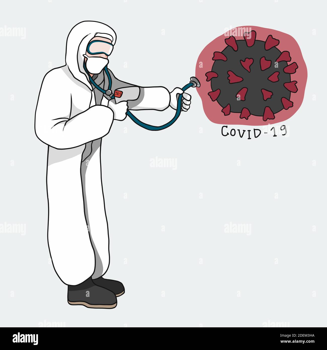 Doctor wear protection cloth from Covid-19 checking virus vector ...