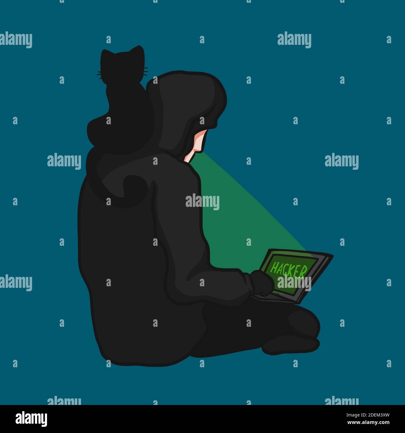 Hacker Laptop Hoodie Stock Vector Images - Alamy