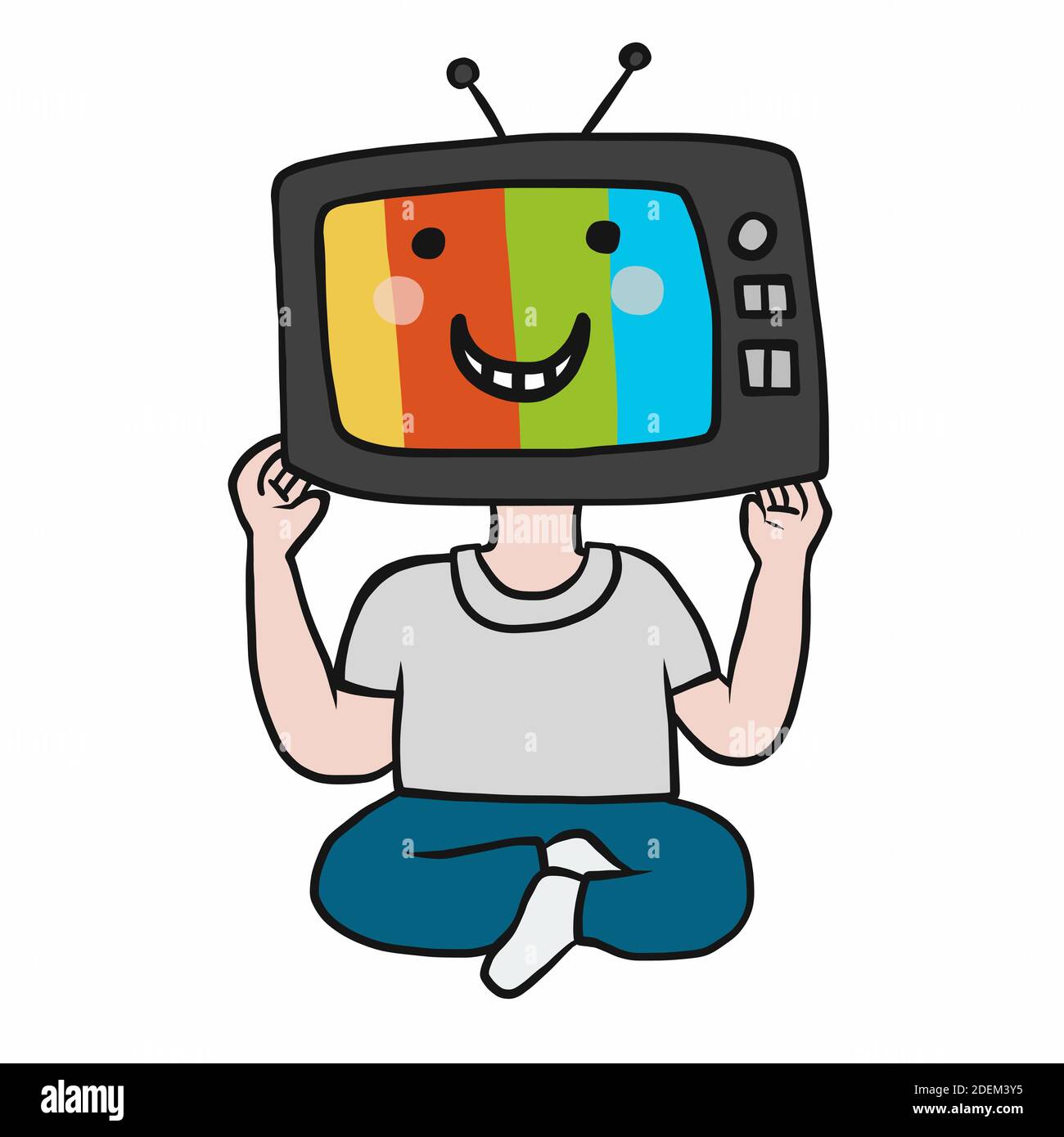 Man tv screen head Stock Vector Images - Alamy